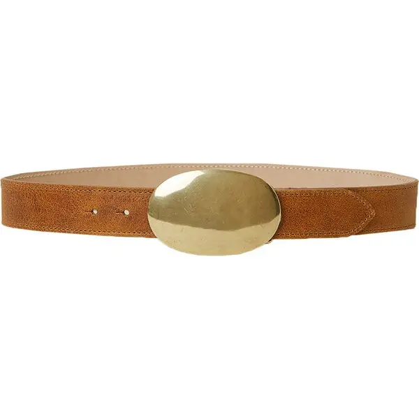 B-low The Belt Myra Leather Belt - Camel Brass