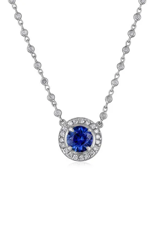 MINDI MOND Icon Brilliant Sapphire & Diamond Pendant Necklace - 18k White Gold