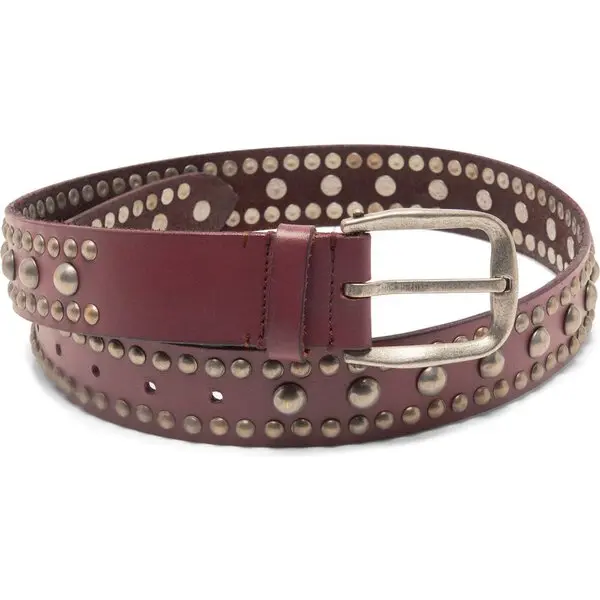 Free People We The Free Sola Studded Leather Belt - Rare Plum