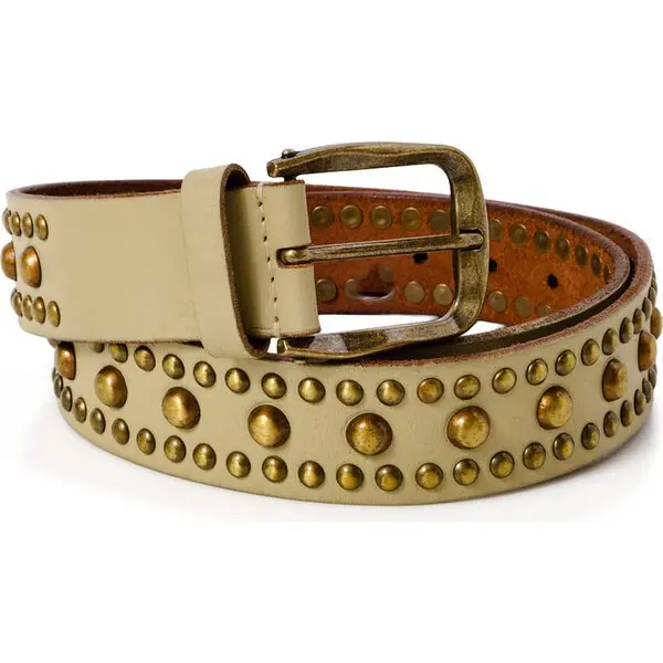 Free People We The Free Sola Studded Leather Belt - Stone Cold