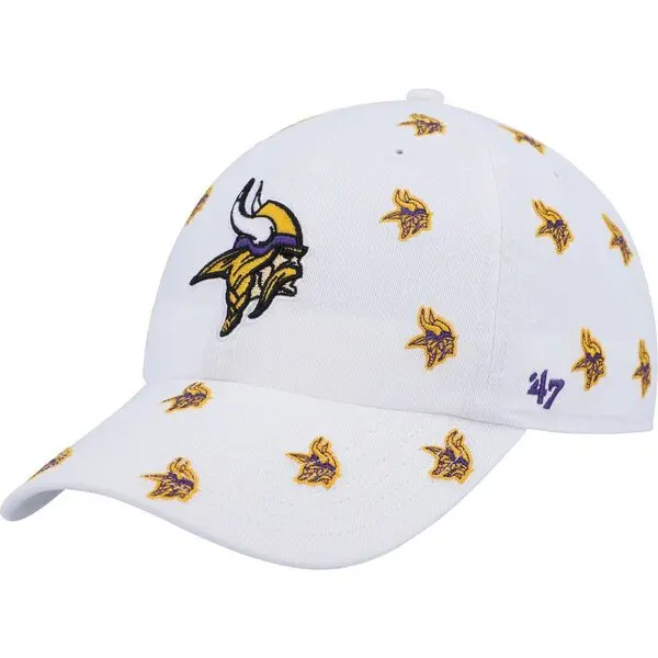 '47 47 Minnesota Vikings Confetti Clean Up Adjustable Cap - White