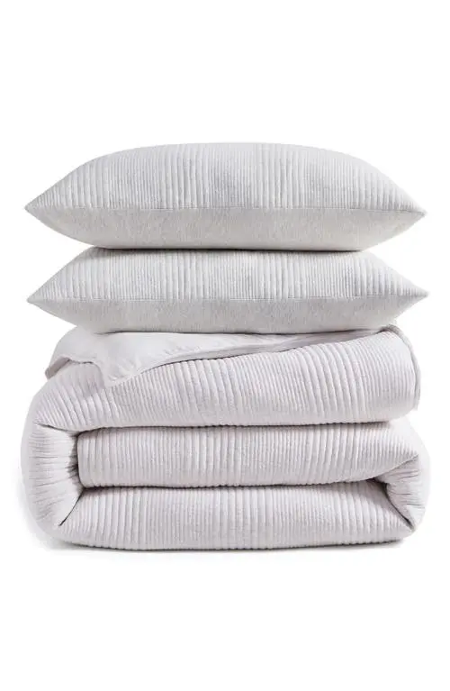 DKNY PURE Pure Rib Comforter & Sham Set - Heathered Grey