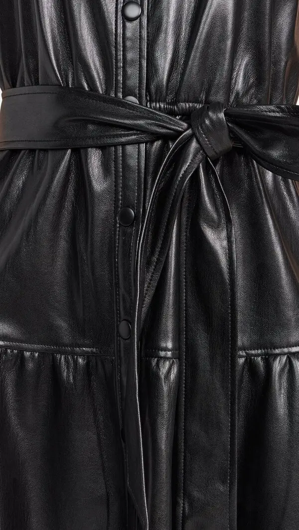 Alice + Olivia Miranda Vegan Leather Mini Dress In Black - 75% Off |  Editorialist