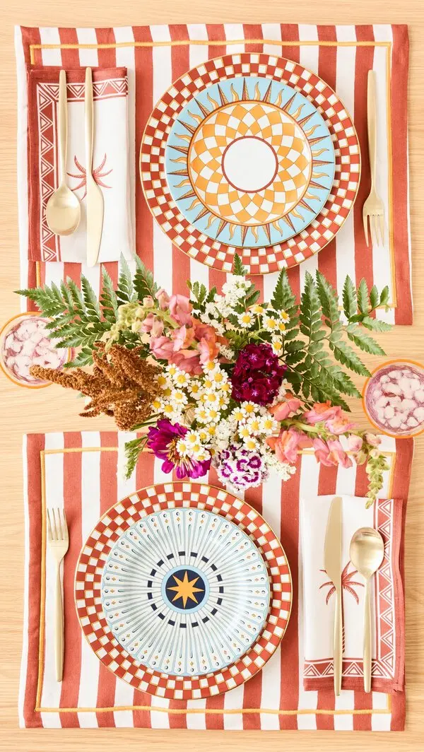 La DoubleJ Placemat Set Of 2 - Red And White