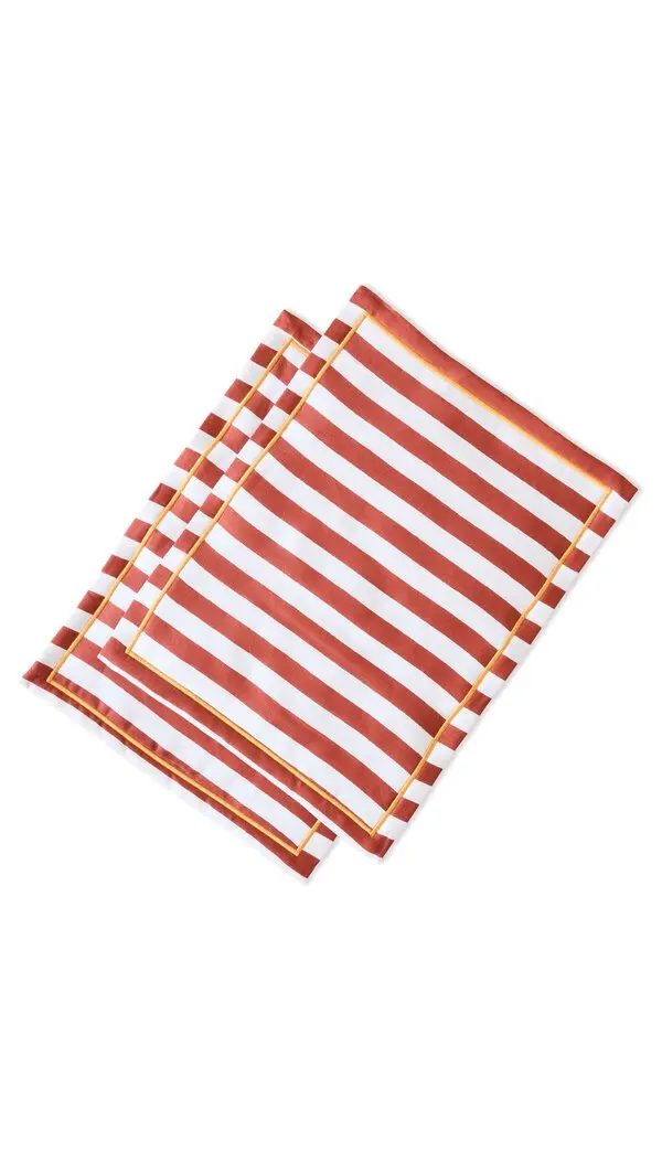 La DoubleJ Placemat Set Of 2 - Red And White