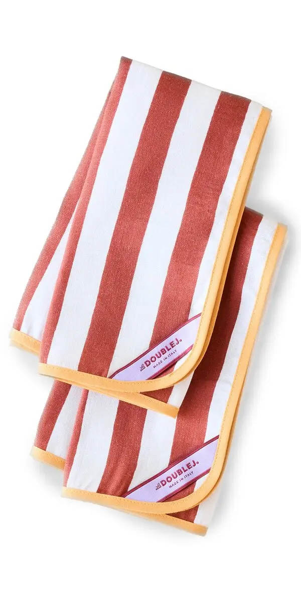 La DoubleJ Large Napkins Set Of 2 - Red And White