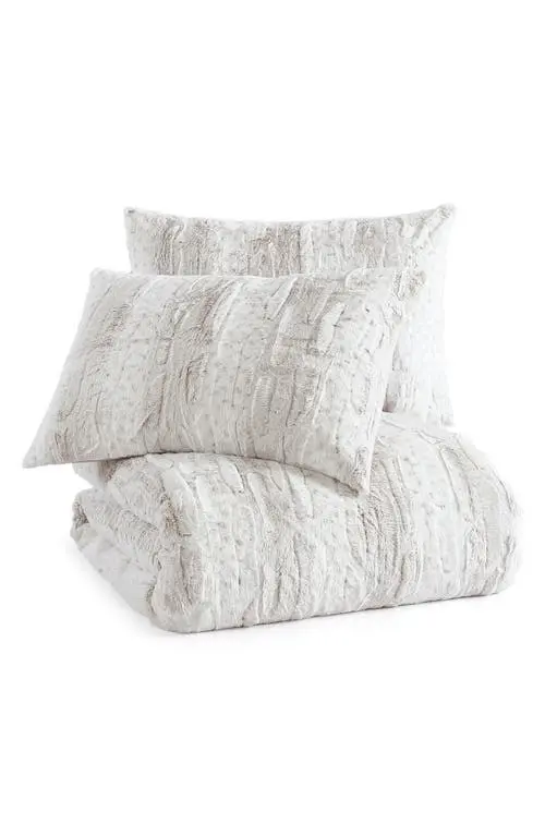 PERI HOME Snow Leopard Faux Fur Comforter & Shams Set - Ivory