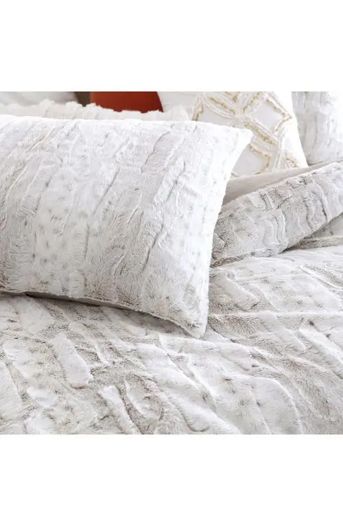 PERI HOME Snow Leopard Faux Fur Comforter & Shams Set