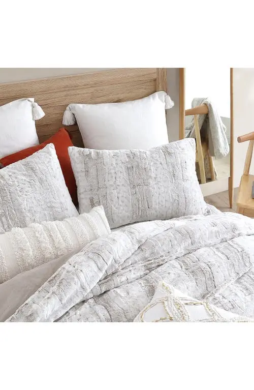 PERI HOME Snow Leopard Faux Fur Comforter & Shams Set
