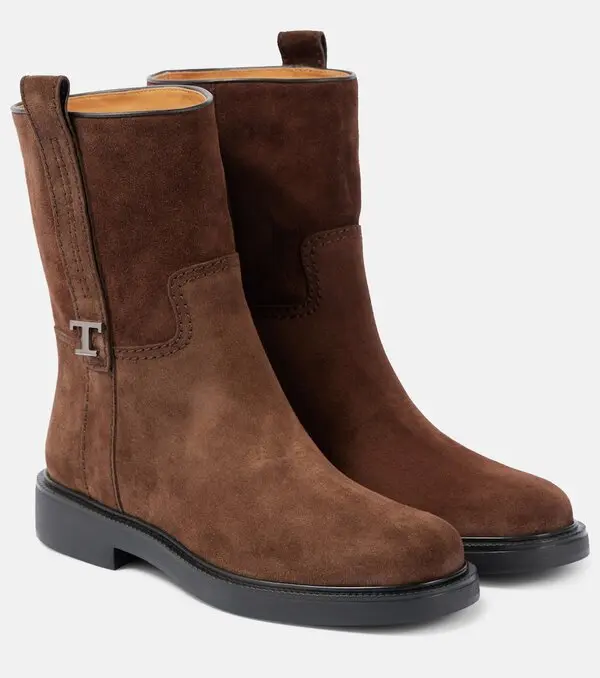 TOD'S Suede Ankle Boots - Brown