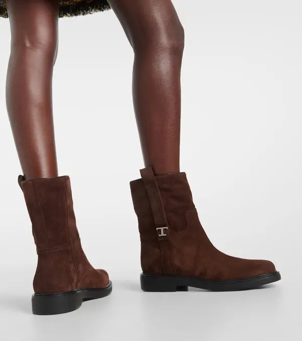 TOD'S Suede Ankle Boots - Brown