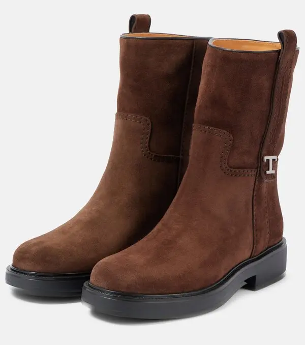 TOD'S Suede Ankle Boots - Brown