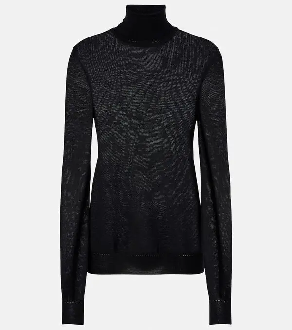 Saint Laurent Wool Turtleneck Sweater - Black