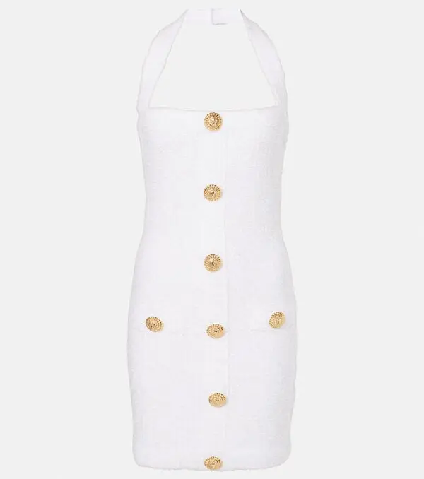 Balmain Halterneck Minidress - White