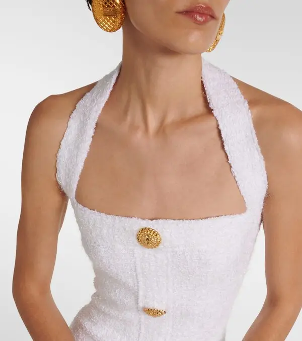 Balmain Halterneck Minidress - White