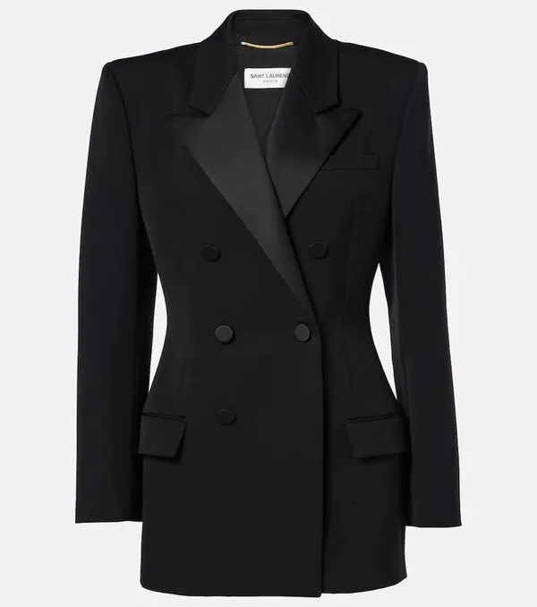 Saint Laurent Wool Grain De Poudre Tuxedo Jacket