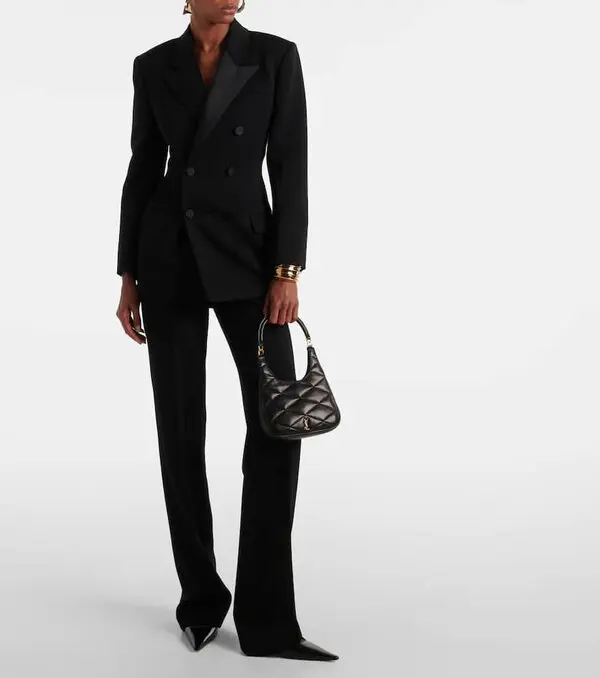 Saint Laurent Wool Grain De Poudre Tuxedo Jacket