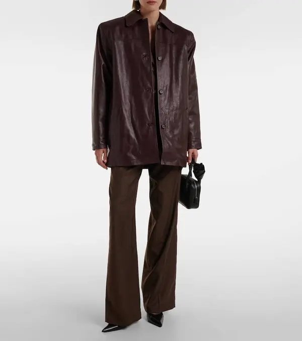 Magda Butrym Oversized Leather Jacket