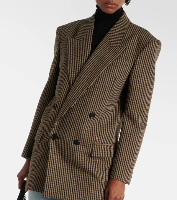 Saint Laurent Checked Oversized Wool-blend Blazer