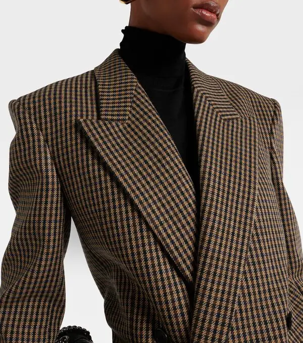Saint Laurent Checked Oversized Wool-blend Blazer