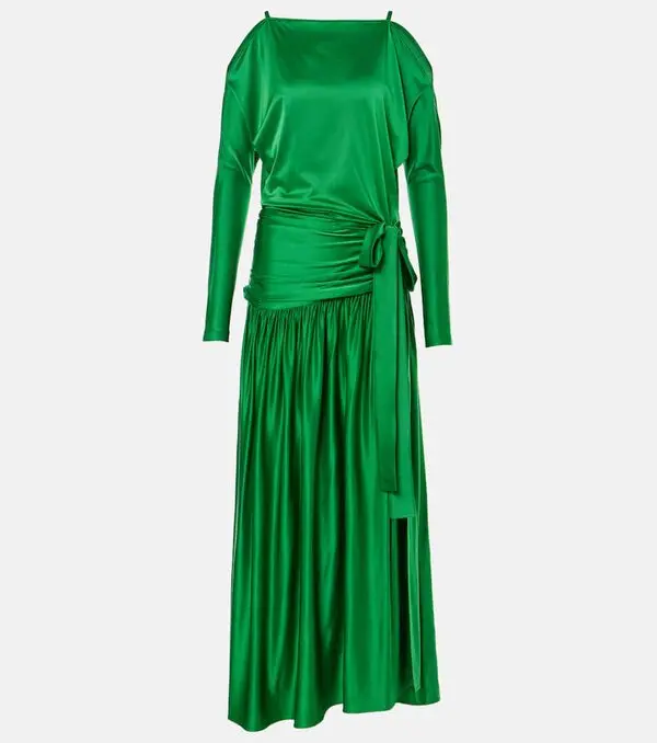 Rabanne Satin Green Dresses | Editorialist