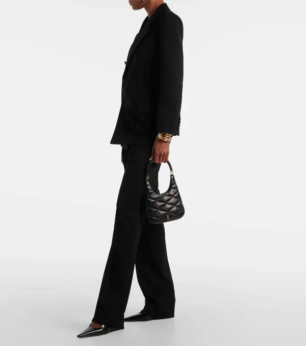 Saint Laurent Lee 75 Polished Leather Slingback Pumps - Black