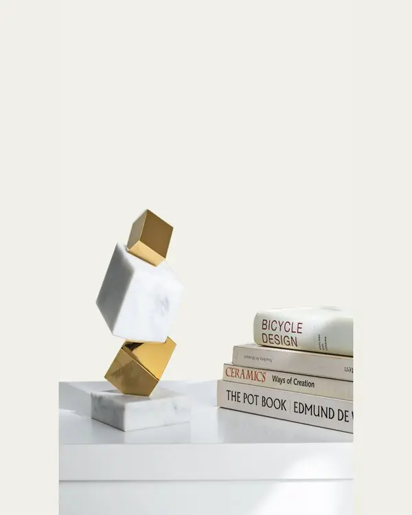 ANNA NEW YORK Marble Torre Objet - Gold