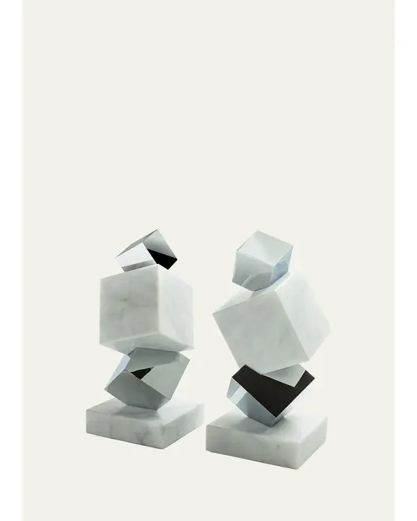 ANNA NEW YORK Marble Torre Objet - Silver