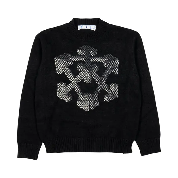Off-White 3d Arrow Chunky Knit Crewneck - Black