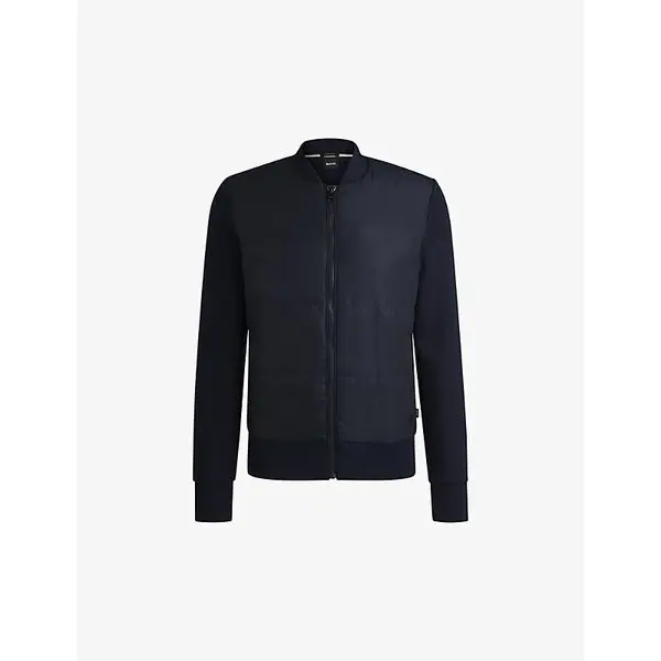 BOSS Contrast-panel Regular-fit Cotton Jacket