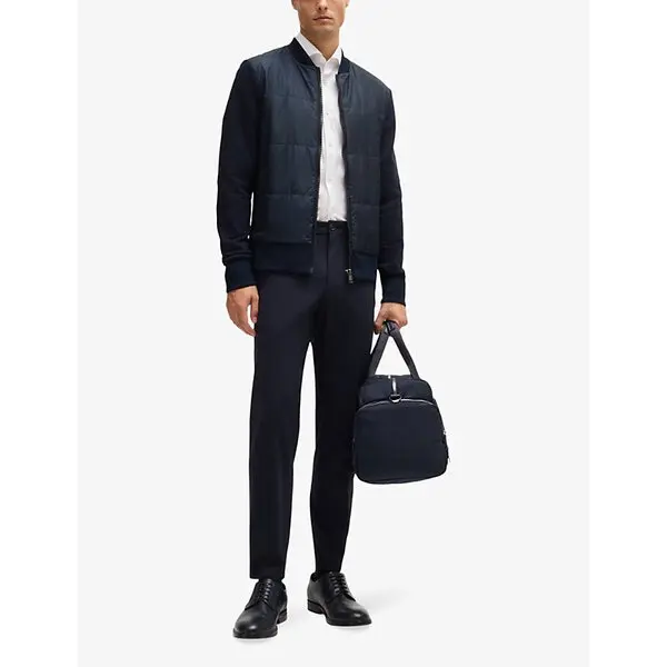 BOSS Contrast-panel Regular-fit Cotton Jacket