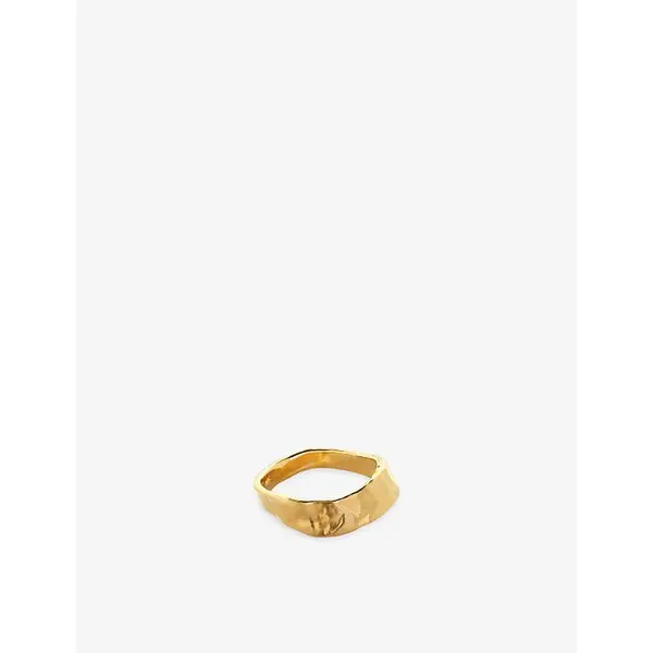 Monica Vinader Capri Stacking 18ct-plated Vermeil Sterling-silver Ring - Yellow Gold