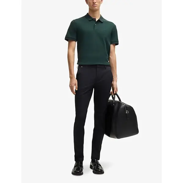 BOSS Logo-embroidered Short-sleeve Cotton Polo Shirt