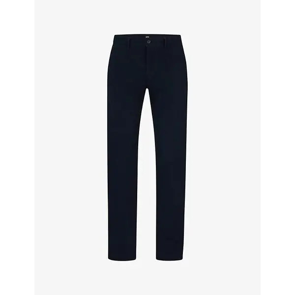 BOSS Slim-fit Straight-leg Stretch-cotton Chinos - Dark Blue