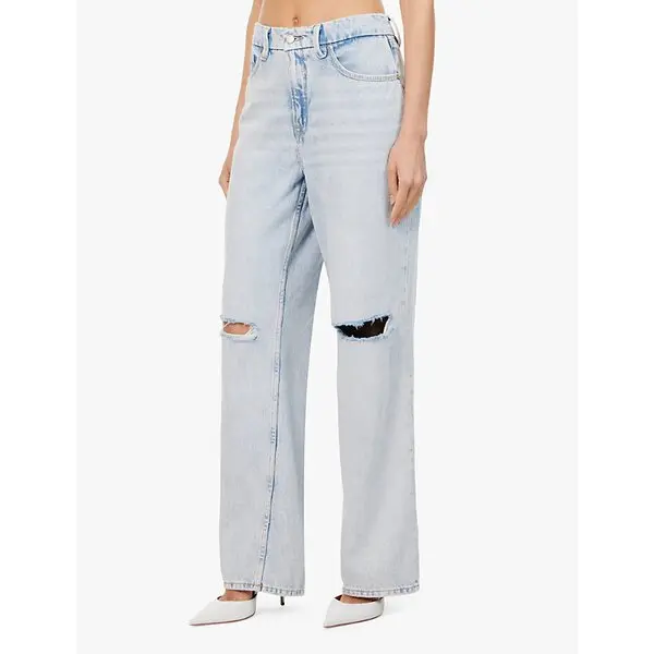 Good American Good 90s Wide-leg Cotton-blend Denim Jeans
