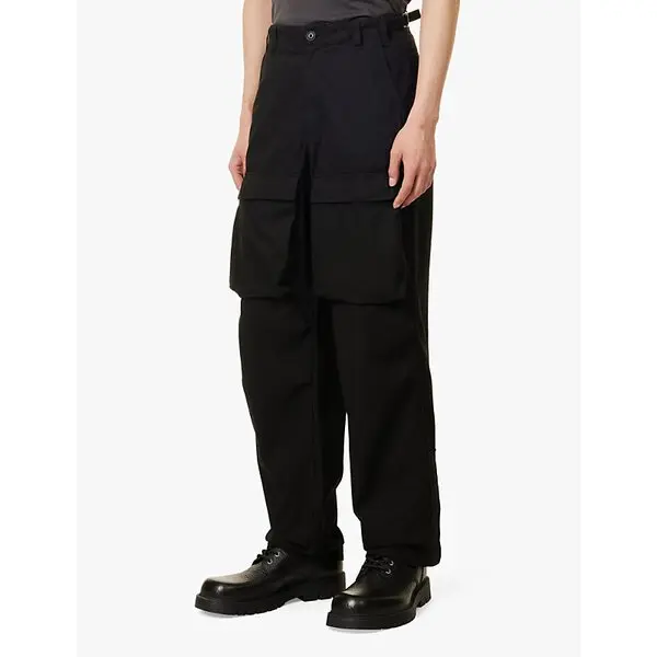Givenchy Buckles Drawstring-cuffs Straight-leg Regular-fit Cotton Trousers