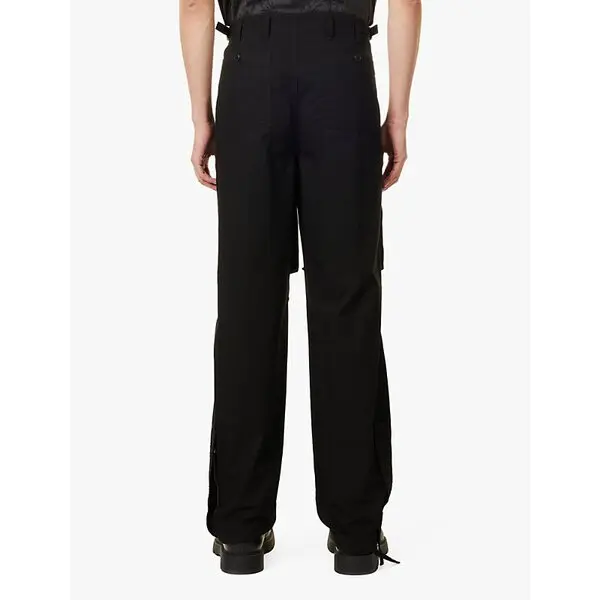 Givenchy Buckles Drawstring-cuffs Straight-leg Regular-fit Cotton Trousers