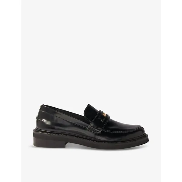 Maje Hardware-embellished Flat Loafers - Noir / Gris
