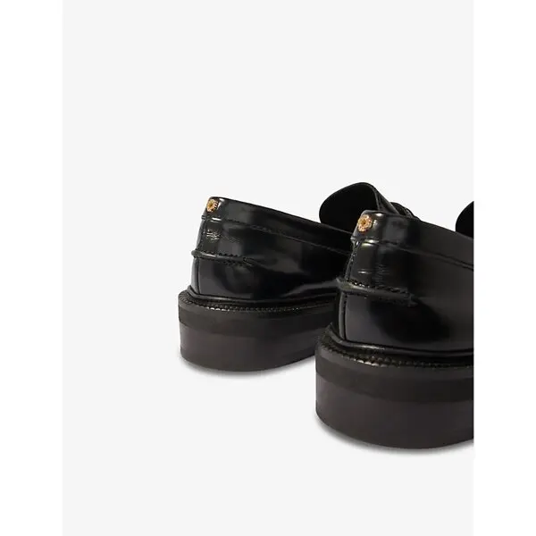Maje Hardware-embellished Flat Loafers - Noir / Gris