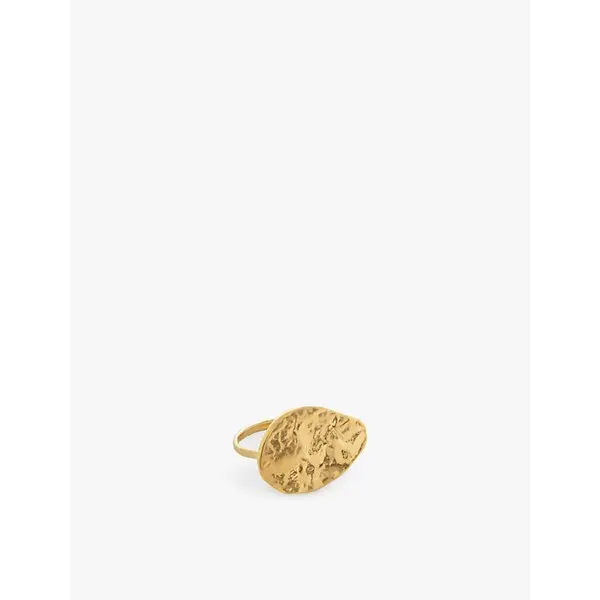 Monica Vinader Capri Teardrop Vermeil Sterling Silver Ring - Yellow Gold