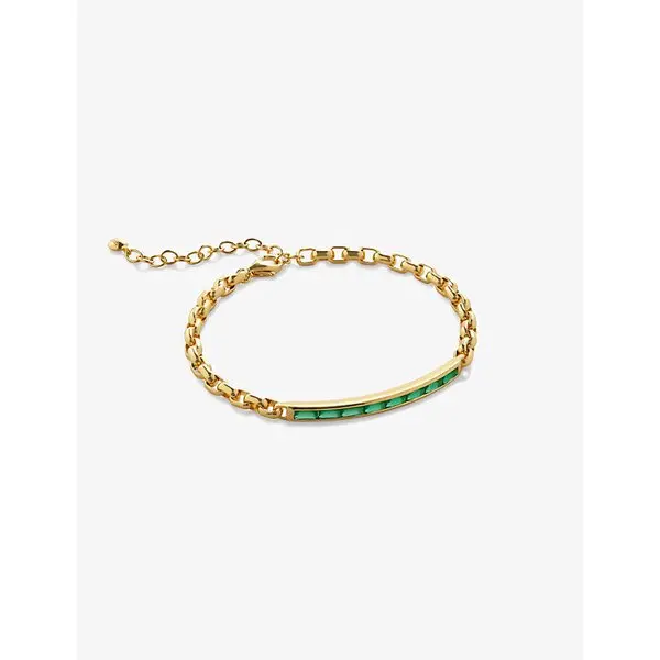 Monica Vinader Mini Baguette Onyx Chain Bracelet - Yellow Gold