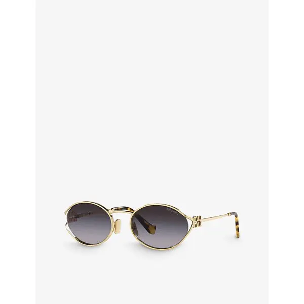 Miu Miu Mu 52ys Round-frame Sunglasses - Gold