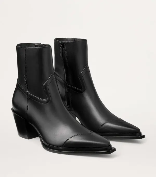 JIMMY CHOO Cece 60 Leather Ankle Boots - Black