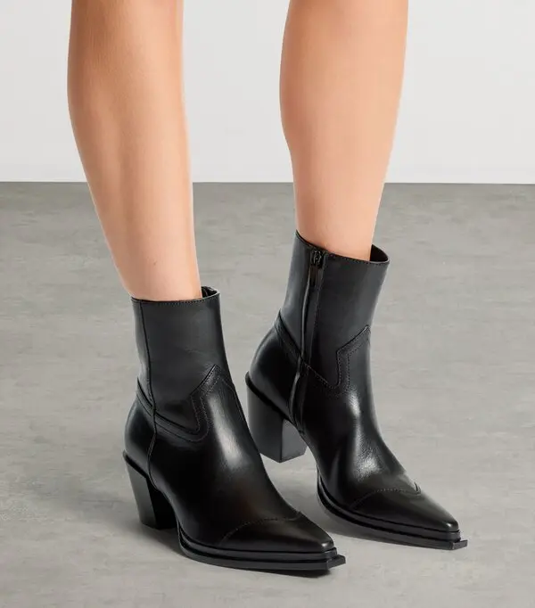 JIMMY CHOO Cece 60 Leather Ankle Boots - Black