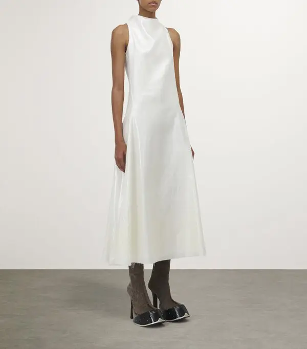 Alexander McQueen Silk-blend Tarpaulin Midi Dress