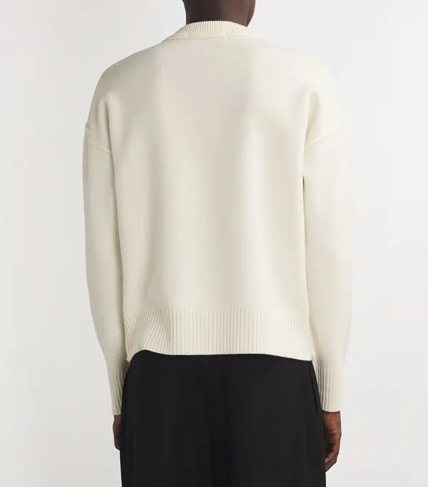 Ami Wool De Coeur Sweater - White