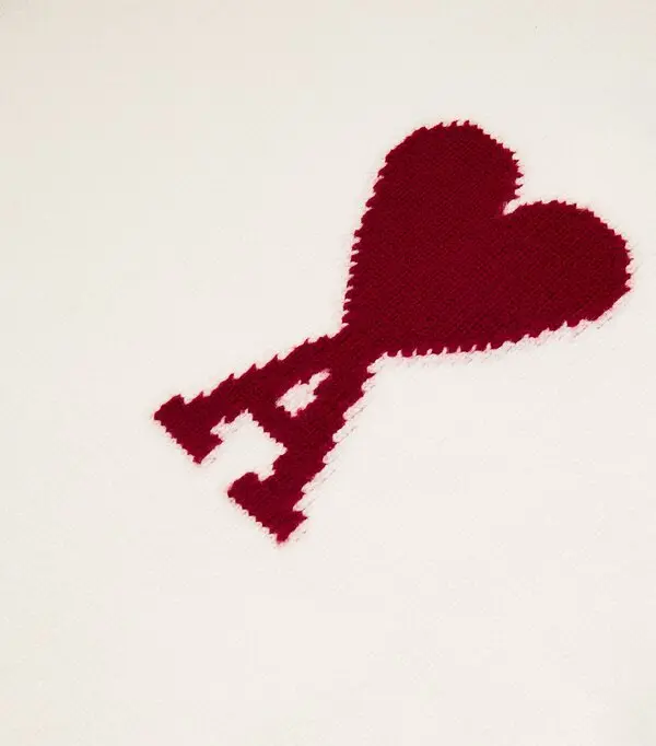 Ami Wool De Coeur Sweater - White