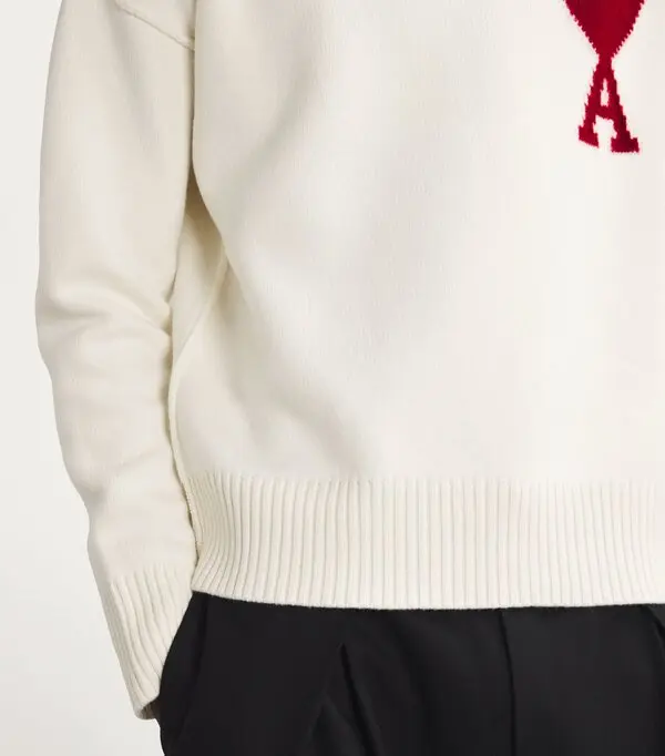 Ami Wool De Coeur Sweater - White