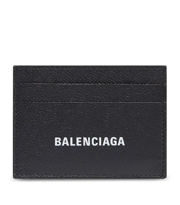 Balenciaga Leather Logo Card Holder - Black