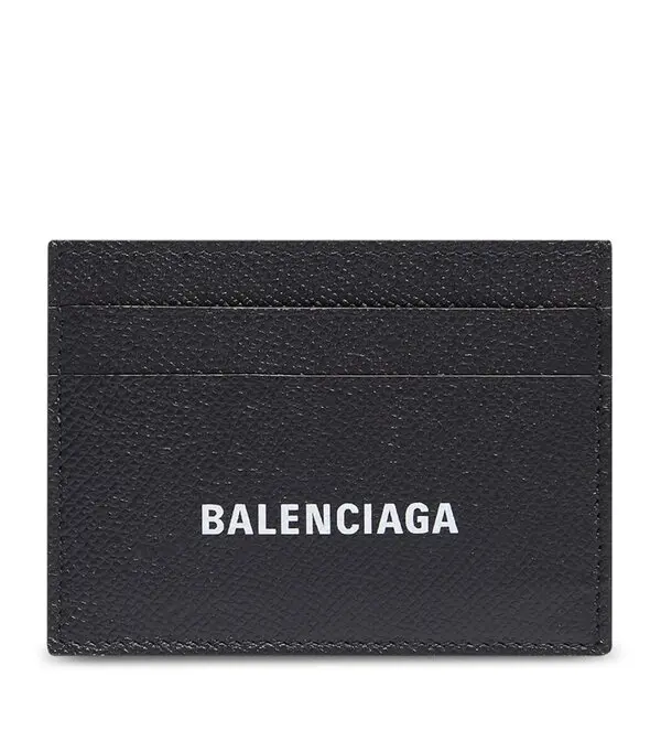 Balenciaga Leather Logo Card Holder - Black